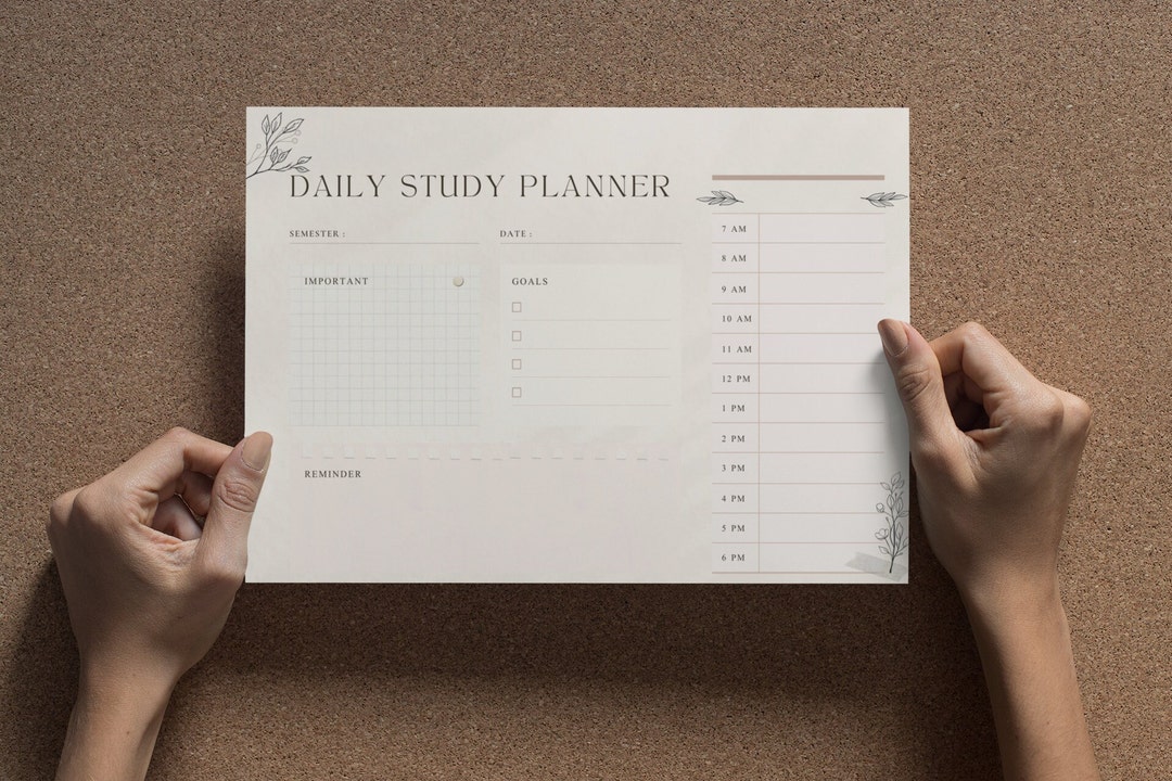 Daily Study Planner Digital Download, Organizer, Plan, Aesthetic Design ...