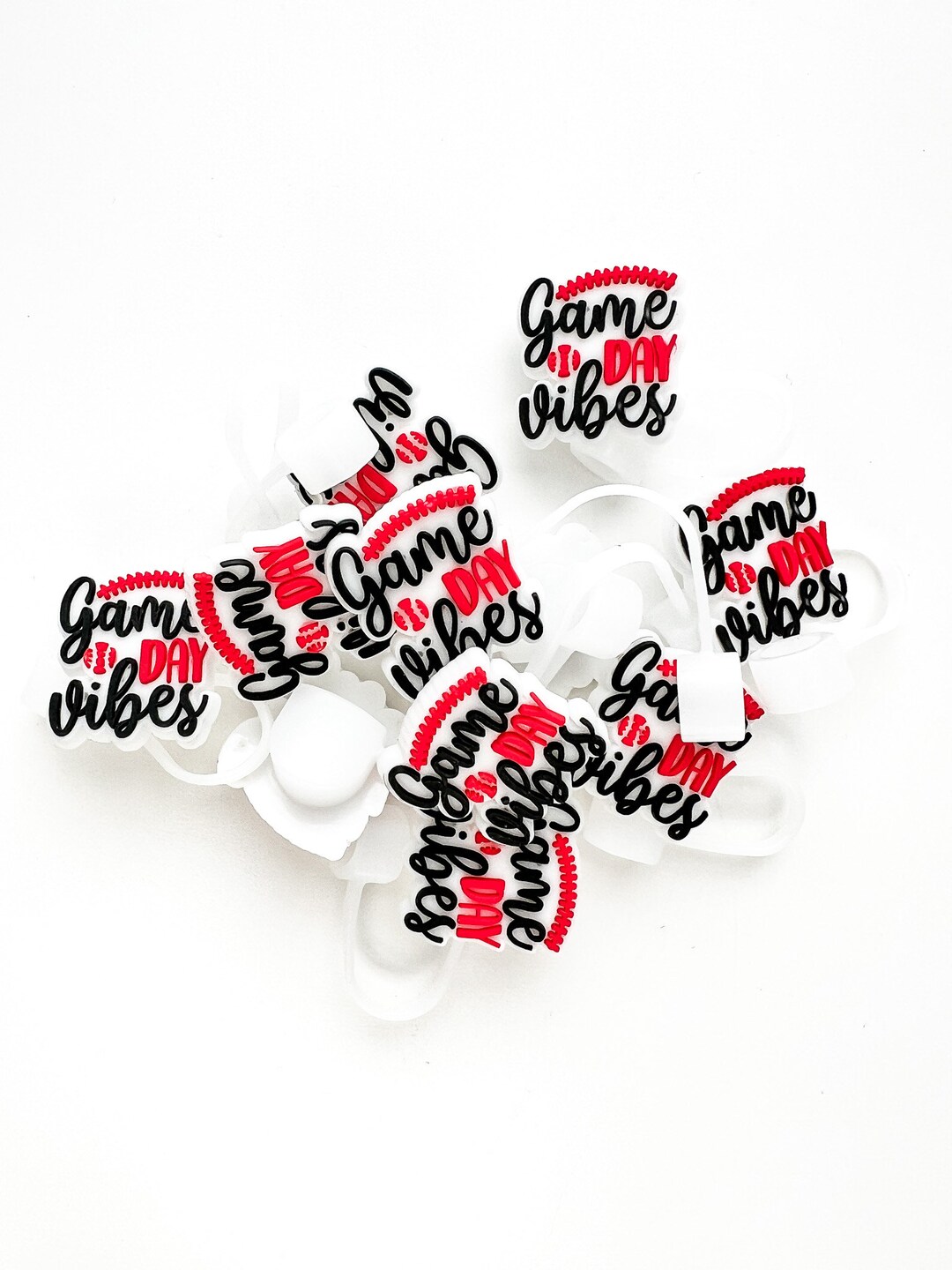 Game Day Vibes Straw Topper, Straw Cover, Baseball Topper, Softball ...