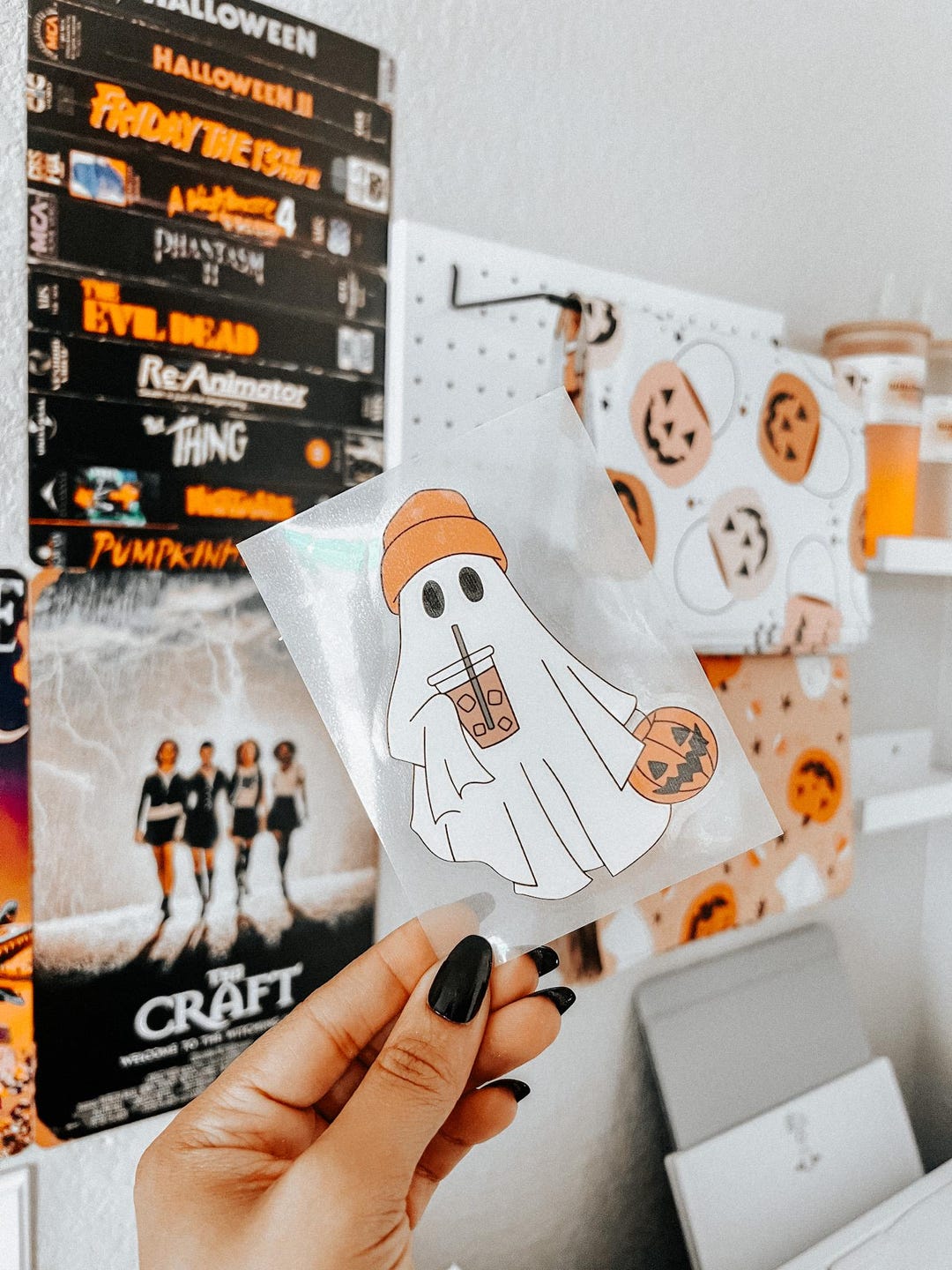 Ghost Iced Coffee Pocket Size | HTV Transfer - Etsy