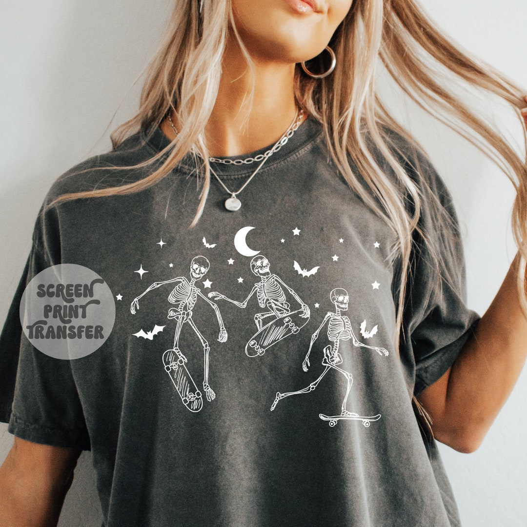 Skeletons Skateboard | Screen Print Transfer - Etsy