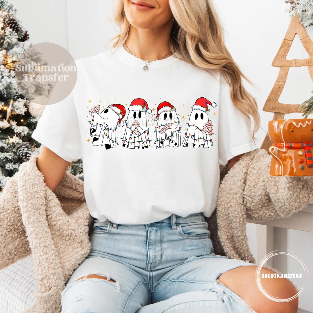 Christmas Ghost Tree Cake | Sublimation Transfer - Etsy