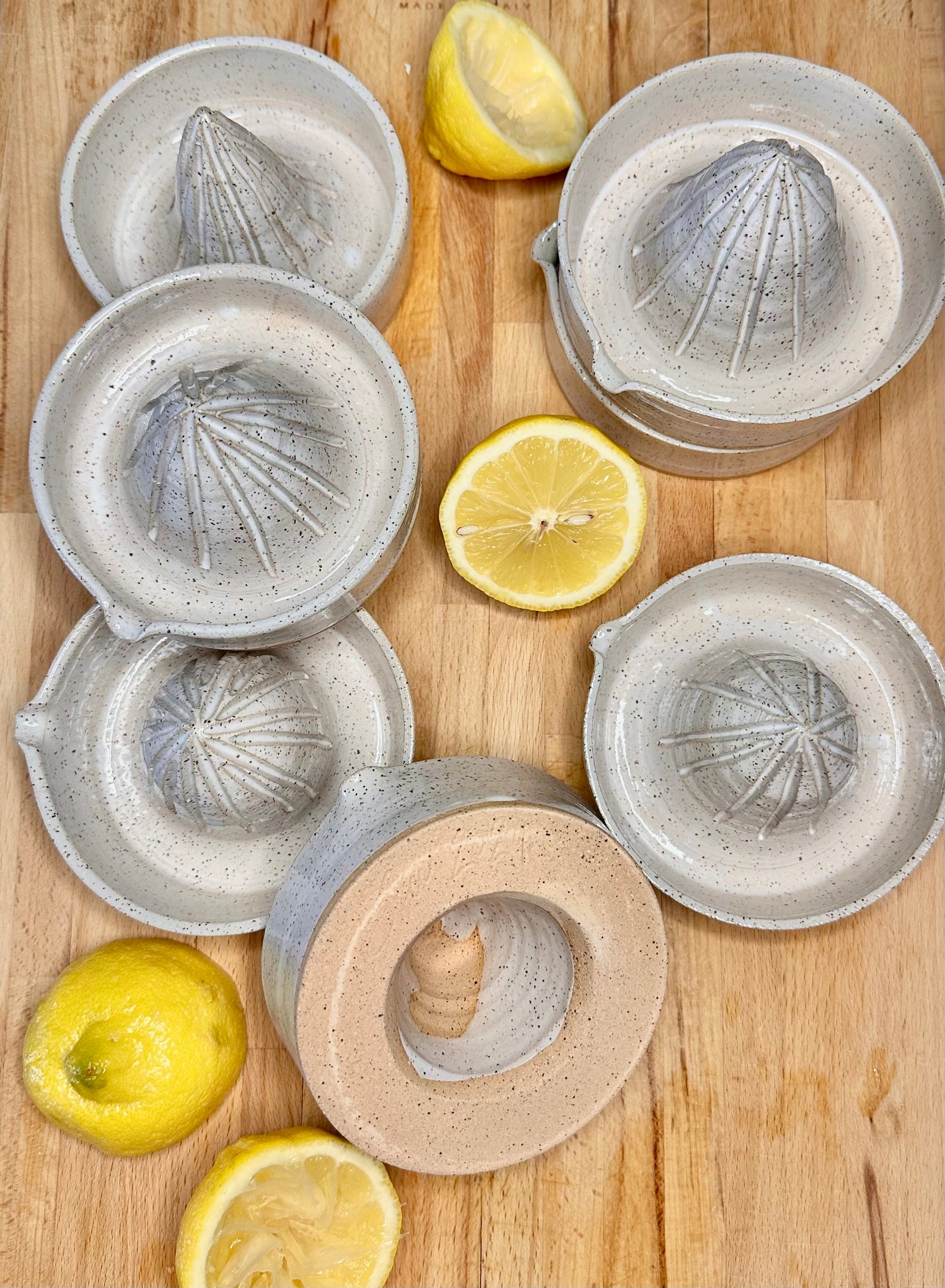 Ceramic Citrus Juicer Speckled White Handmade Juicer Lemon Squeezer ...