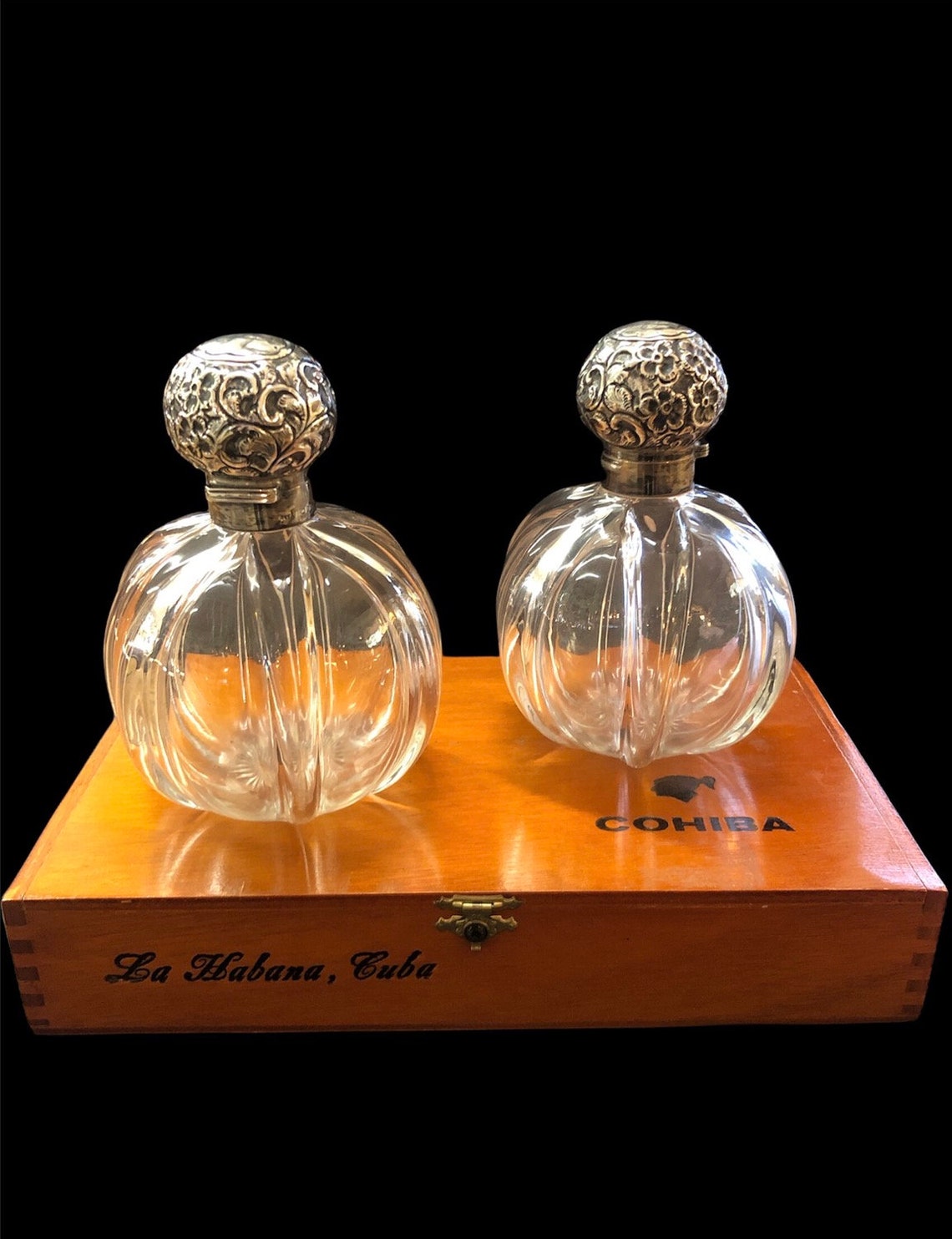 Crystal and Sterling Silver Perfume Bottles - Etsy Canada