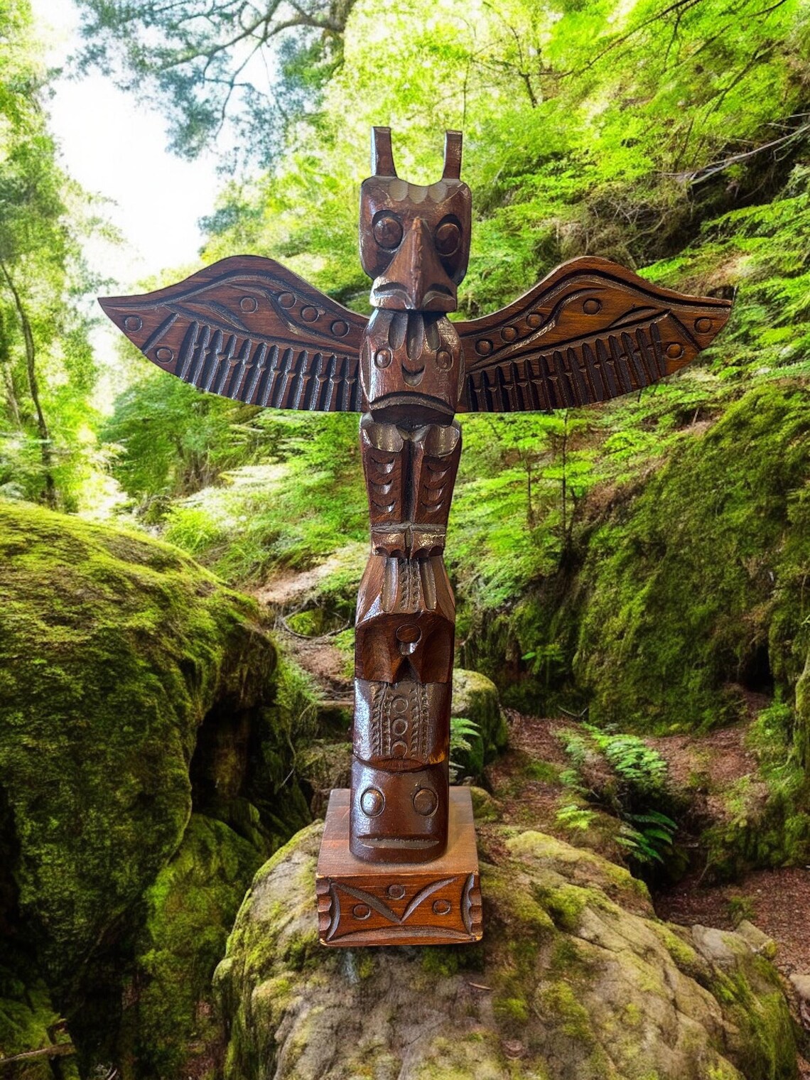 First Nations Hand-carved Wood Totem - Etsy