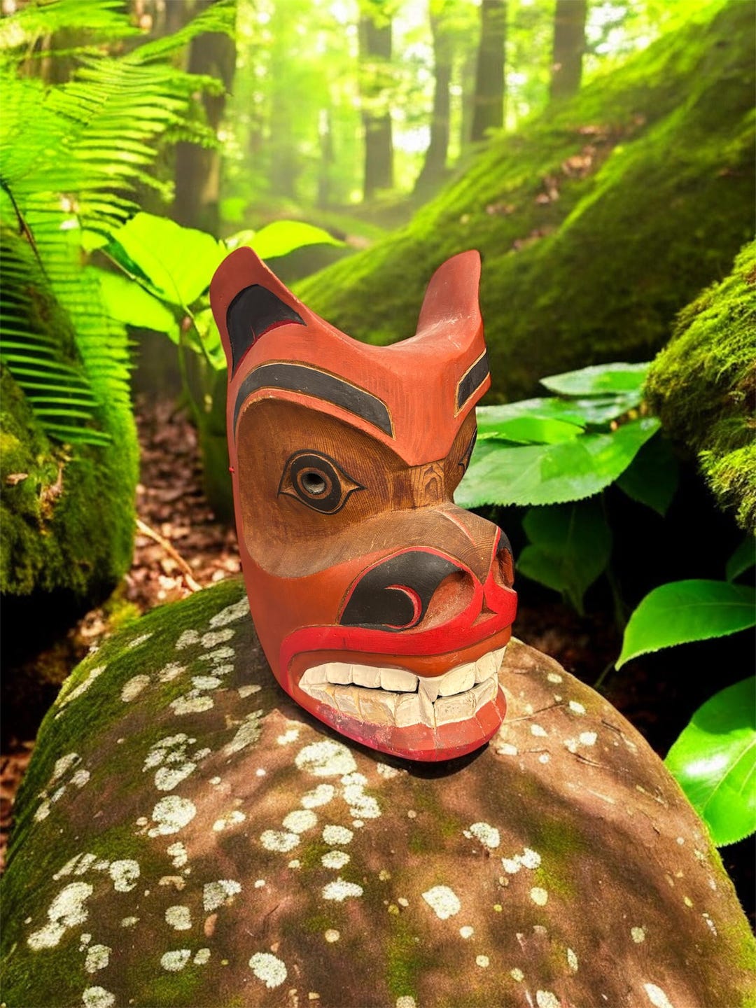 Hand-carved First Nations Mask - Etsy