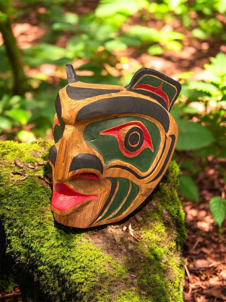 Hand-carved First Nations Mask by Basil H. James - Etsy