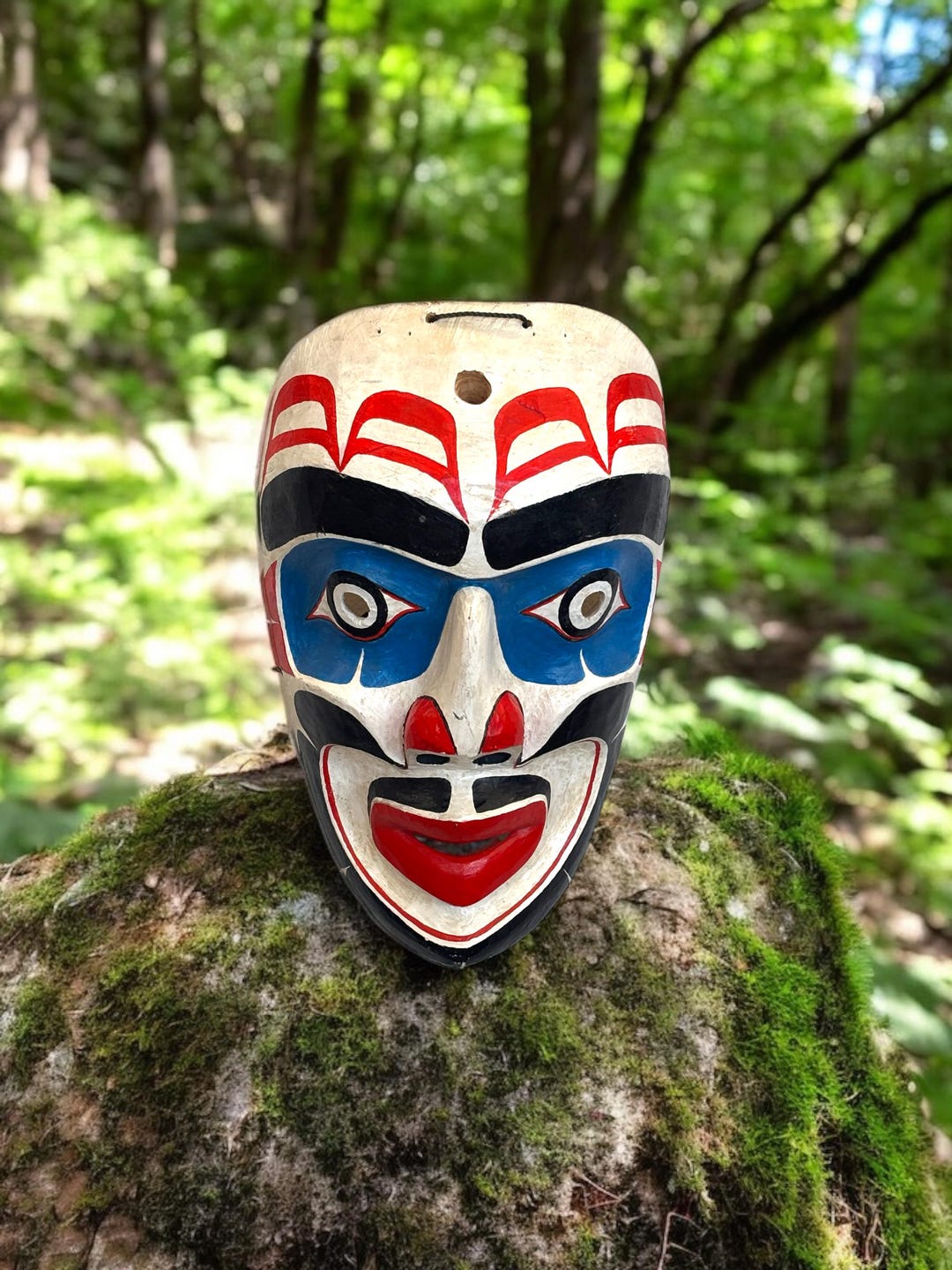 First Nations Hand-carved and Painted Mask by Frank Charlie - Etsy