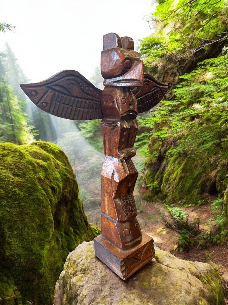 First Nations Hand-carved Wood Totem - Etsy