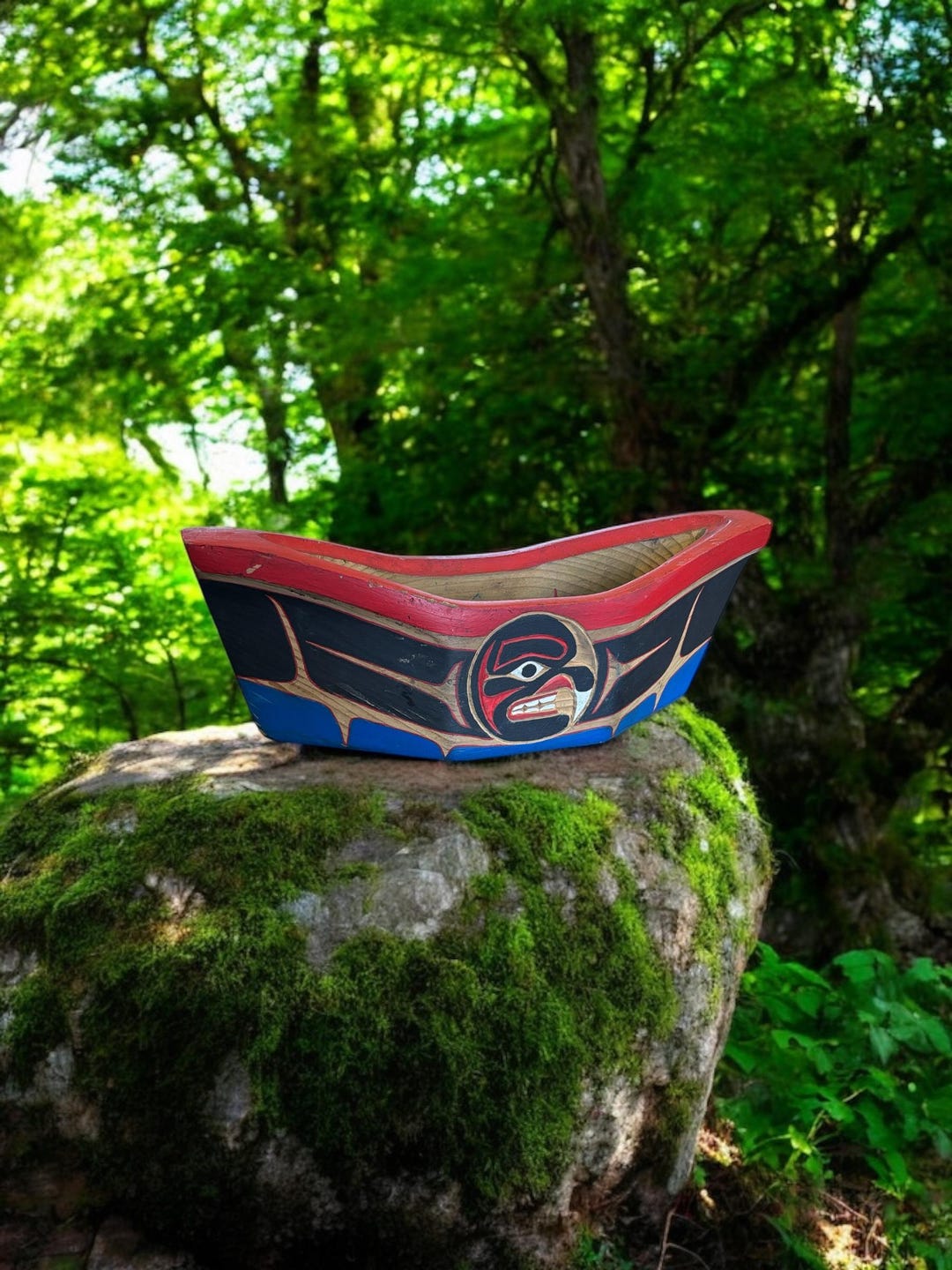 First Nations Hand-carved and Painted Canoe - Etsy
