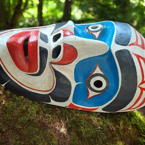 First Nations Hand-carved and Painted Mask by Frank Charlie - Etsy