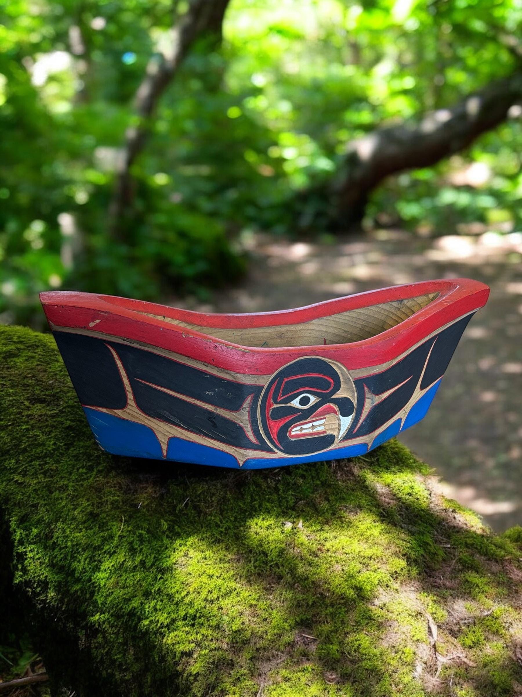 First Nations Hand-carved and Painted Canoe - Etsy