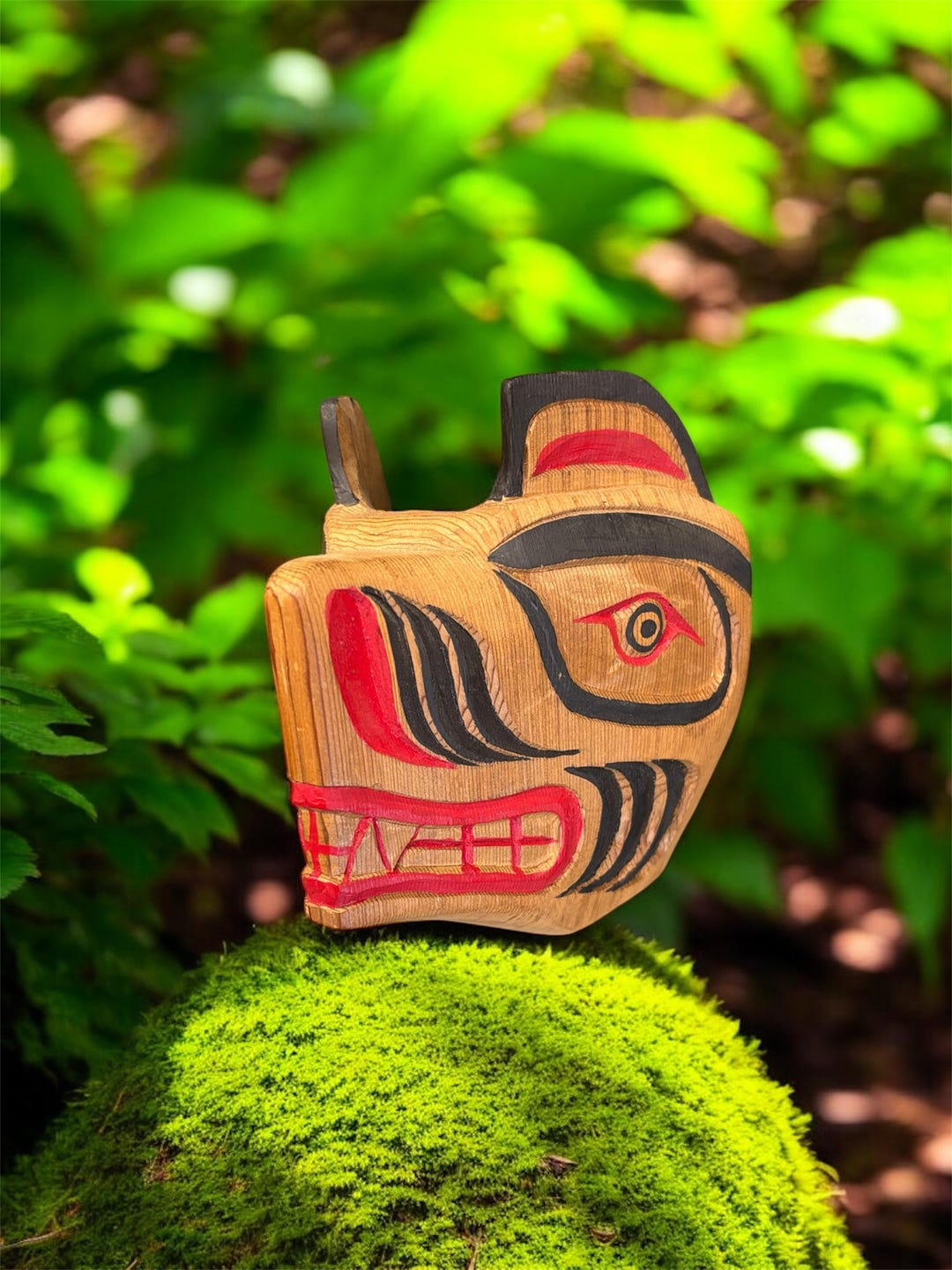 Hand-carved First Nations Wolf Mask by Basil H. James - Etsy