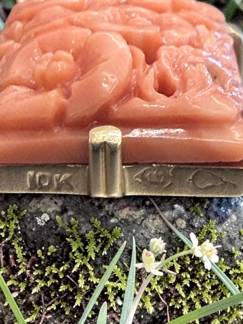 10k Gold Coral Carved Earrings - Etsy Canada