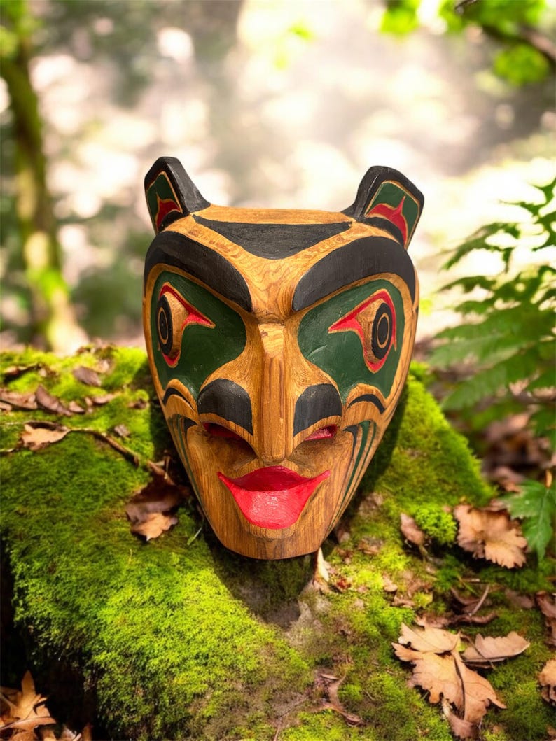 Hand-carved First Nations Mask by Basil H. James - Etsy