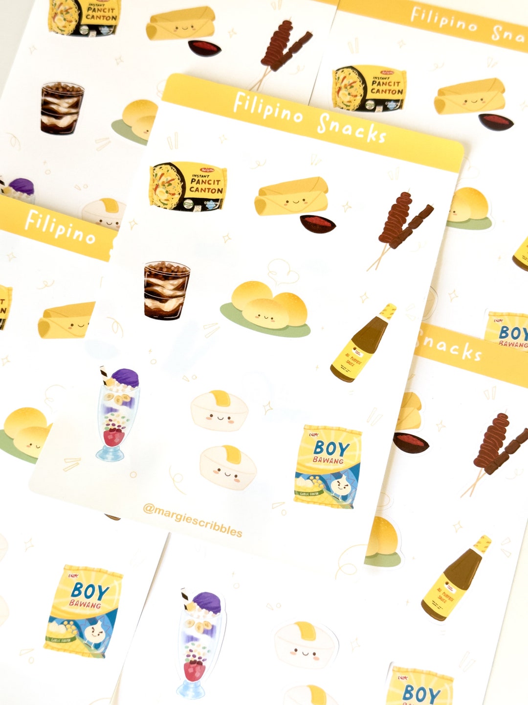 Filipino Snacks Sticker Sheet Pinoy Asian Food Stickers for Planning ...