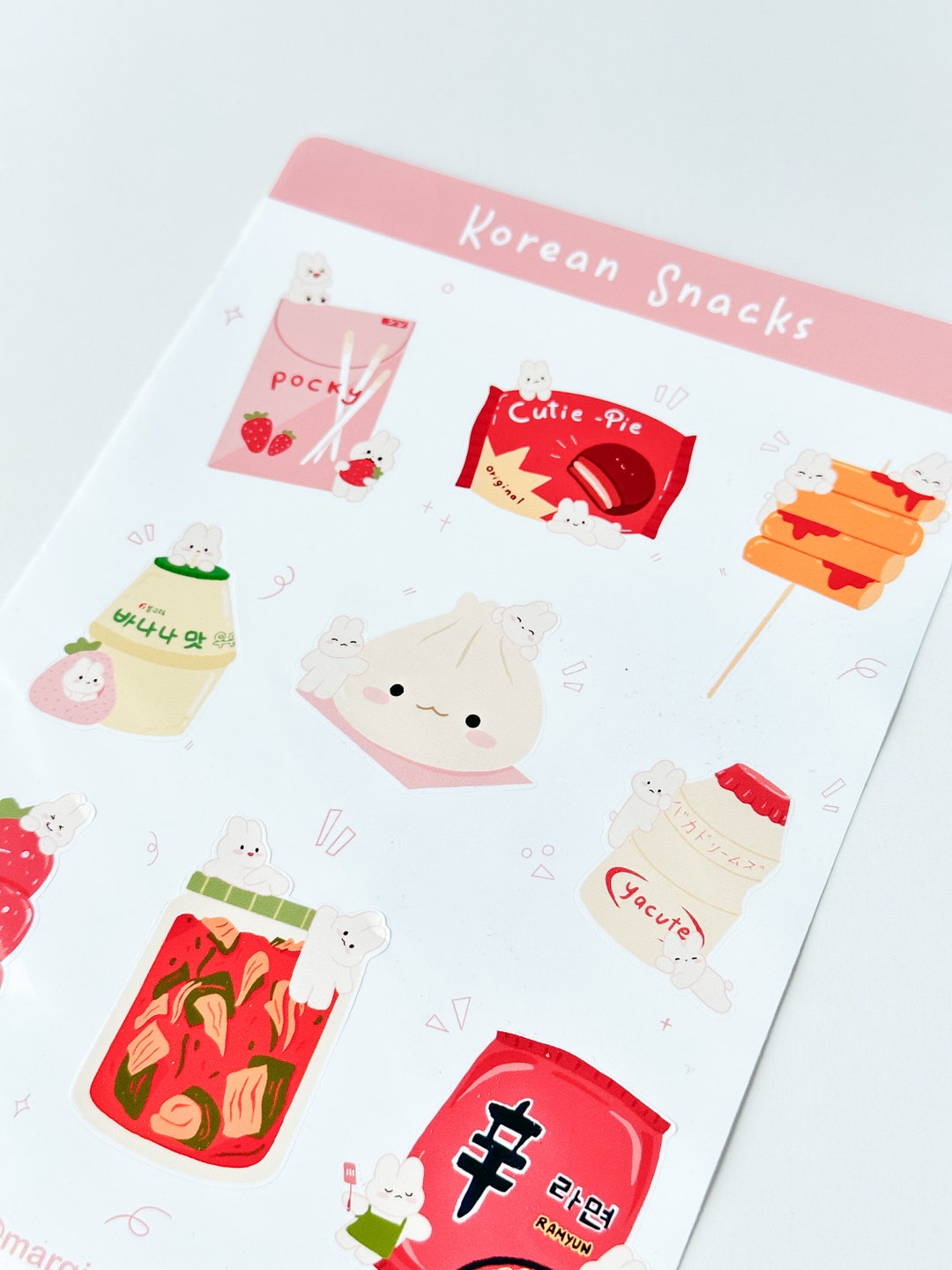 Korean Snacks Sticker Sheet Cute Stickers for Planning Bullet ...
