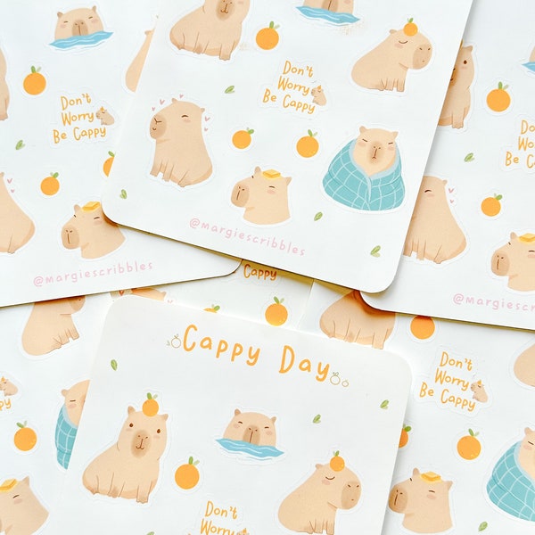 Cute Capybara Love Stickers - Etsy