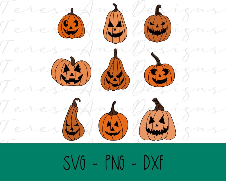 Jack O Lantern Fall Pumpkins SVG PNG DXF Digital Download - Etsy