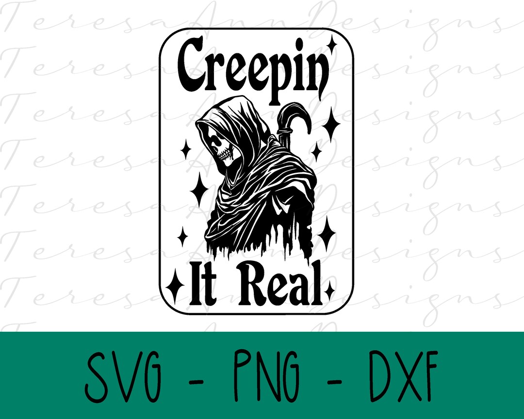 Creepin It Real Skeleton SVG: Retro Halloween Design (digital Download ...