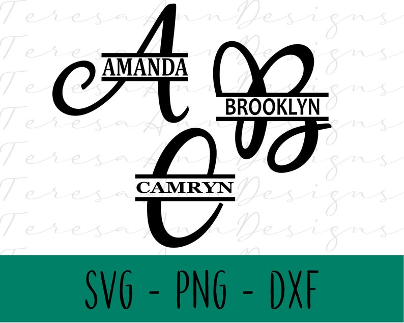 Script Split Monogram Alphabet SVG - PNG - DXF - Digital Download ...