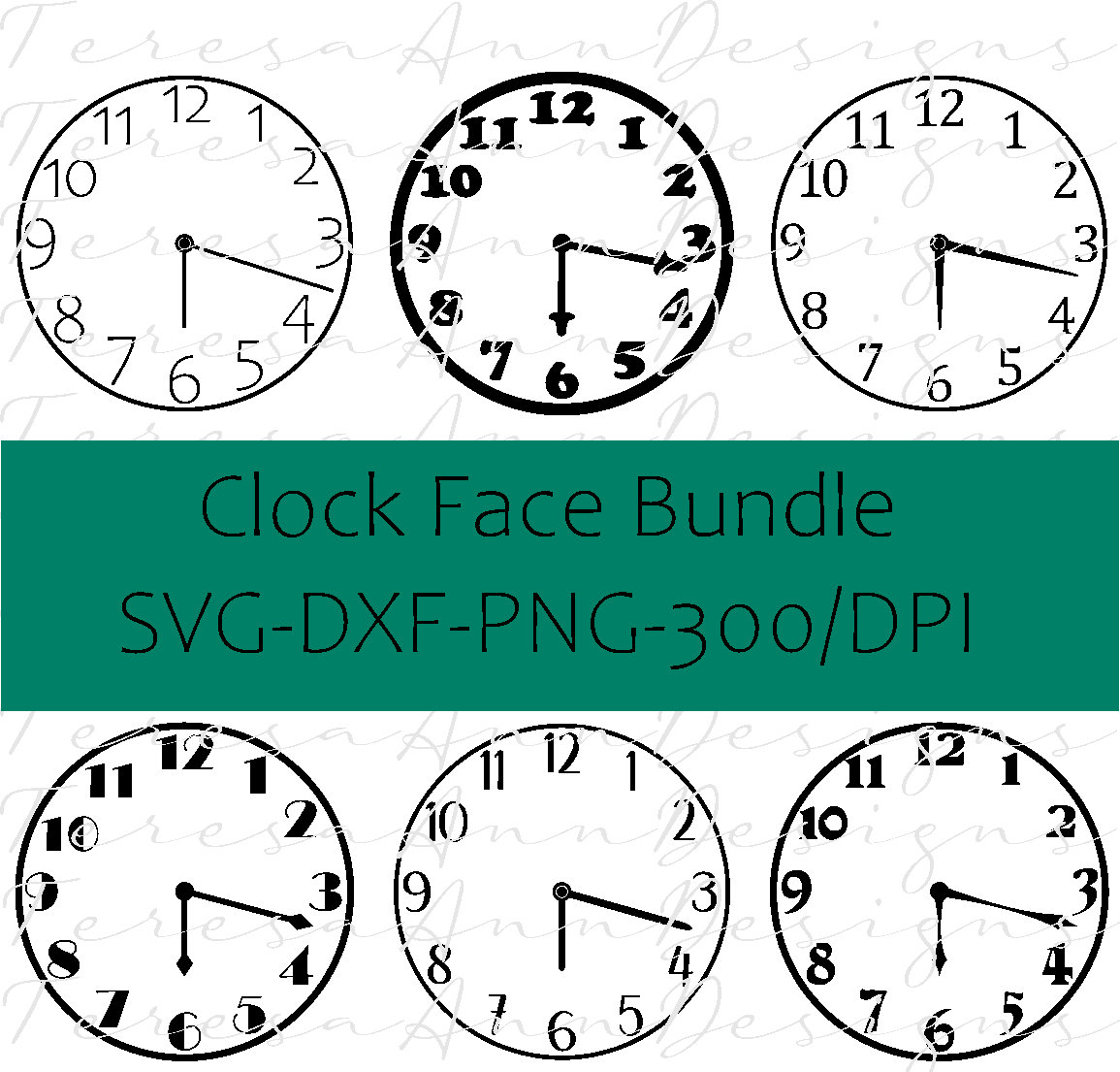 Clock Face Bundle, Clock SVG, Clock PNG, Digital Download, Cricut ...