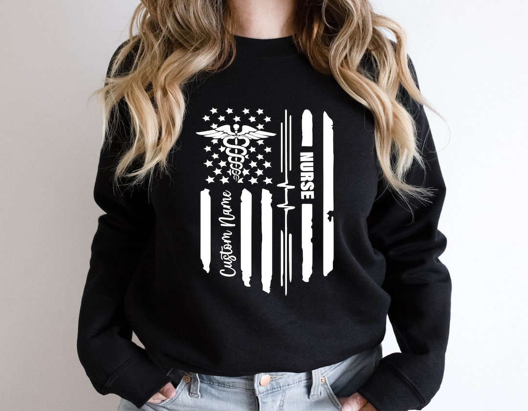 Personalized Nurse Sweater, Custom Nurse Sweatshirt, Custom Name Nurse ...