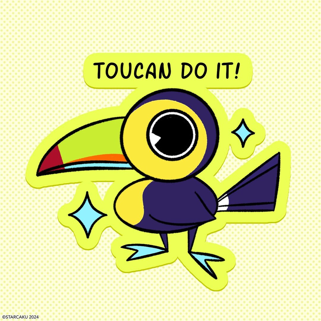 3 Inch toucan Do It Die Cut Vinyl Sticker Retro Cartoon Inspirational ...