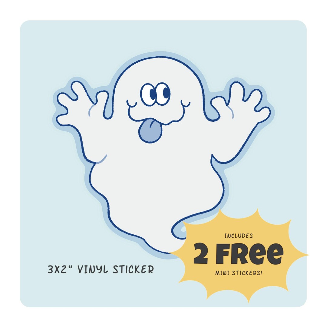3 Inch Silly Ghost Die Cut Vinyl Sticker 80s Retro Vintage Cartoon ...