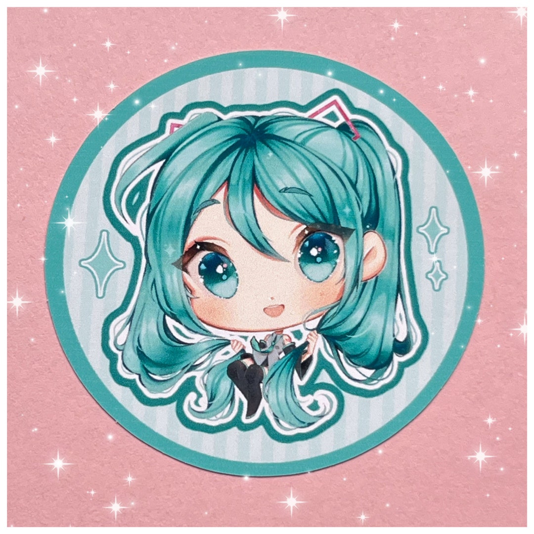 Circle Miku Sticker | 2" Vinyl Decal | Starcaku - Etsy
