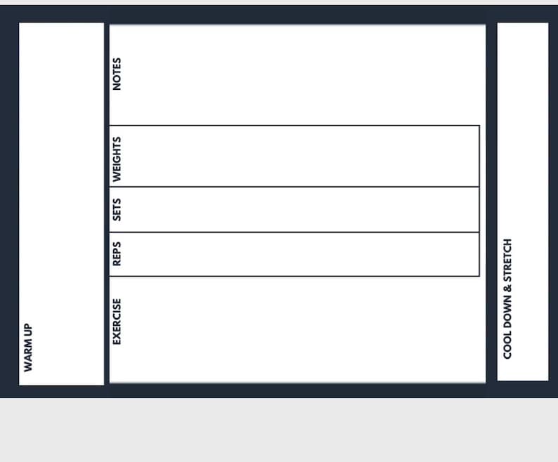 Printable Gym Exercise Program Card Template the Ultimate Tool for ...