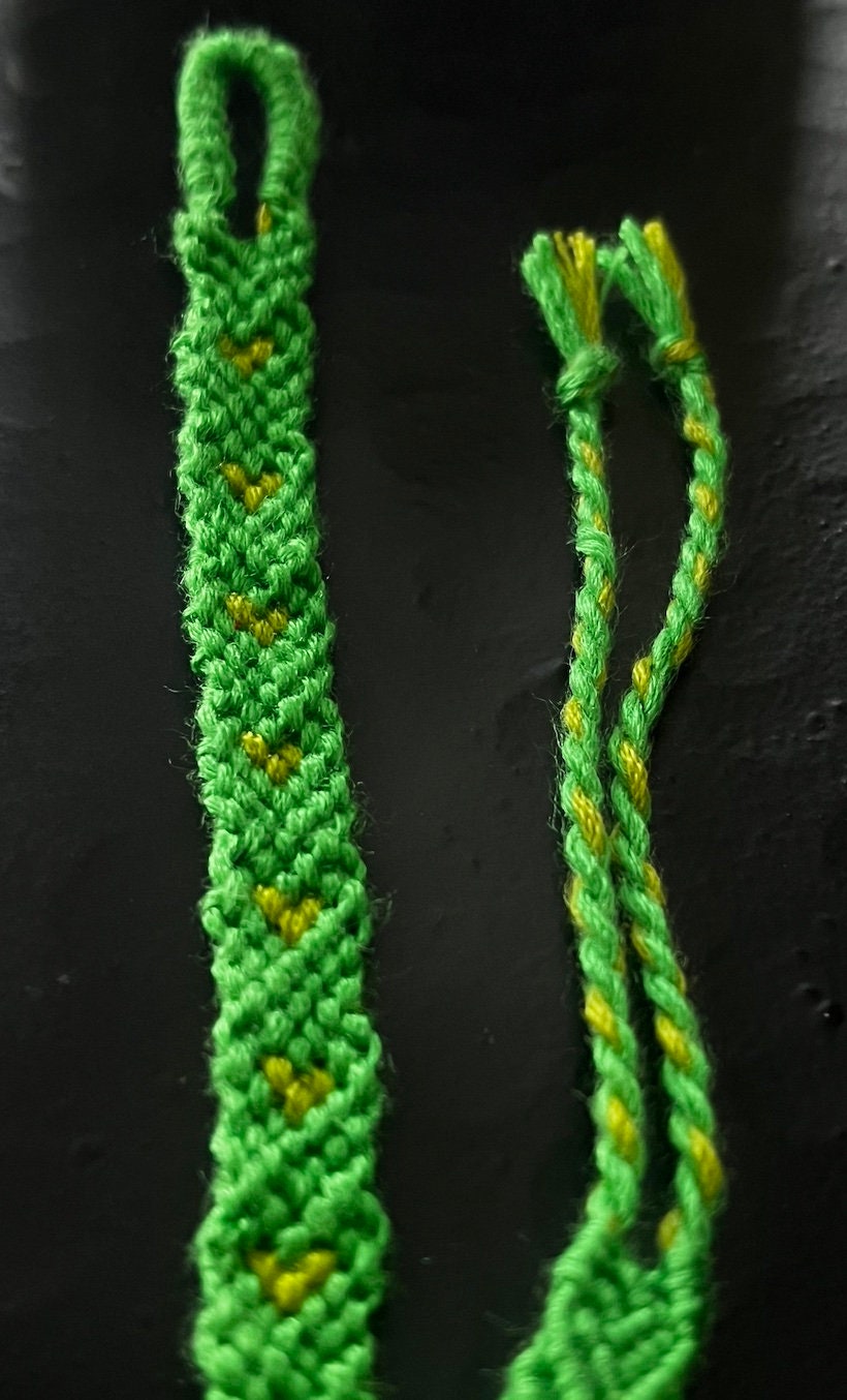 Handmade Personalised/custom Embroidery Bracelet 12 Hearts - Etsy UK