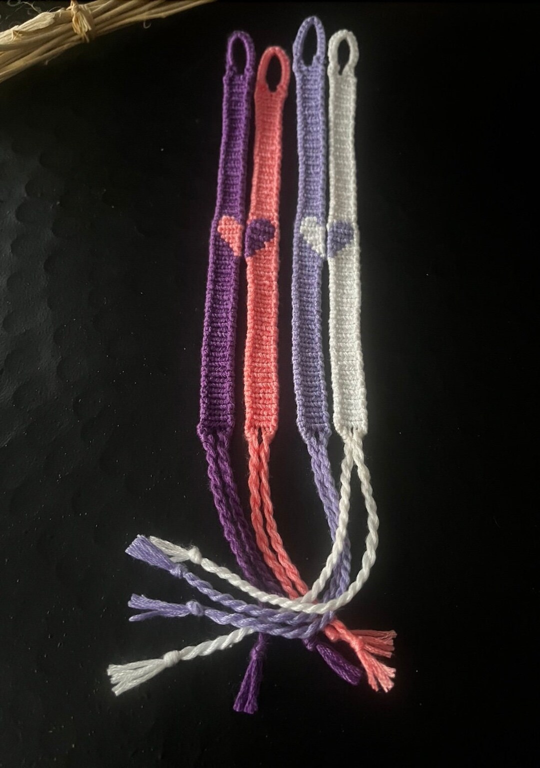Matching Half Heart Friendship Handmade Embroidery Bracelet | Partner ...