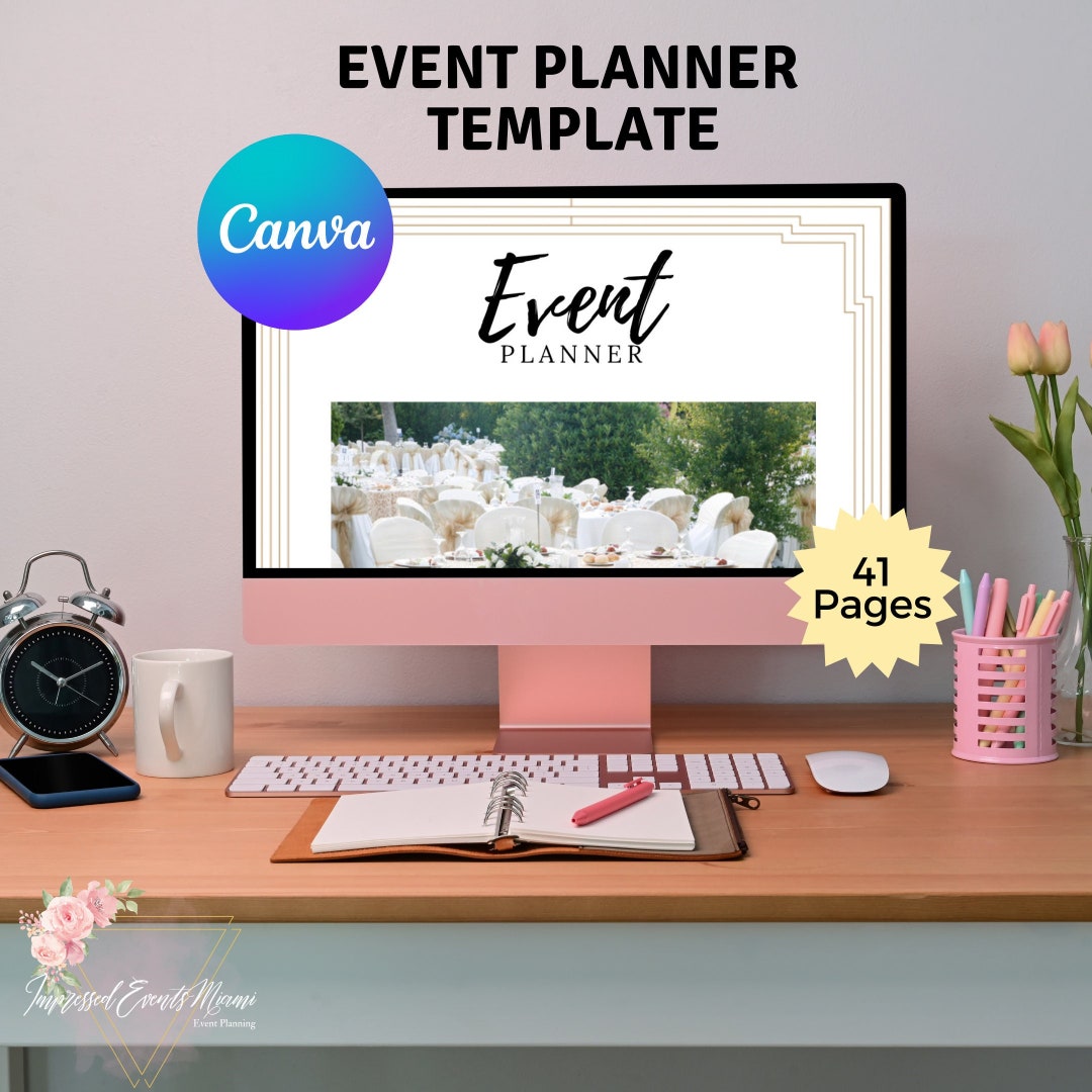 Printable Event Planner in Canva - Canva Template - Event Planner Canva ...
