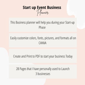 Printable Start up New Event Business Planner in Canva - Canva Template ...