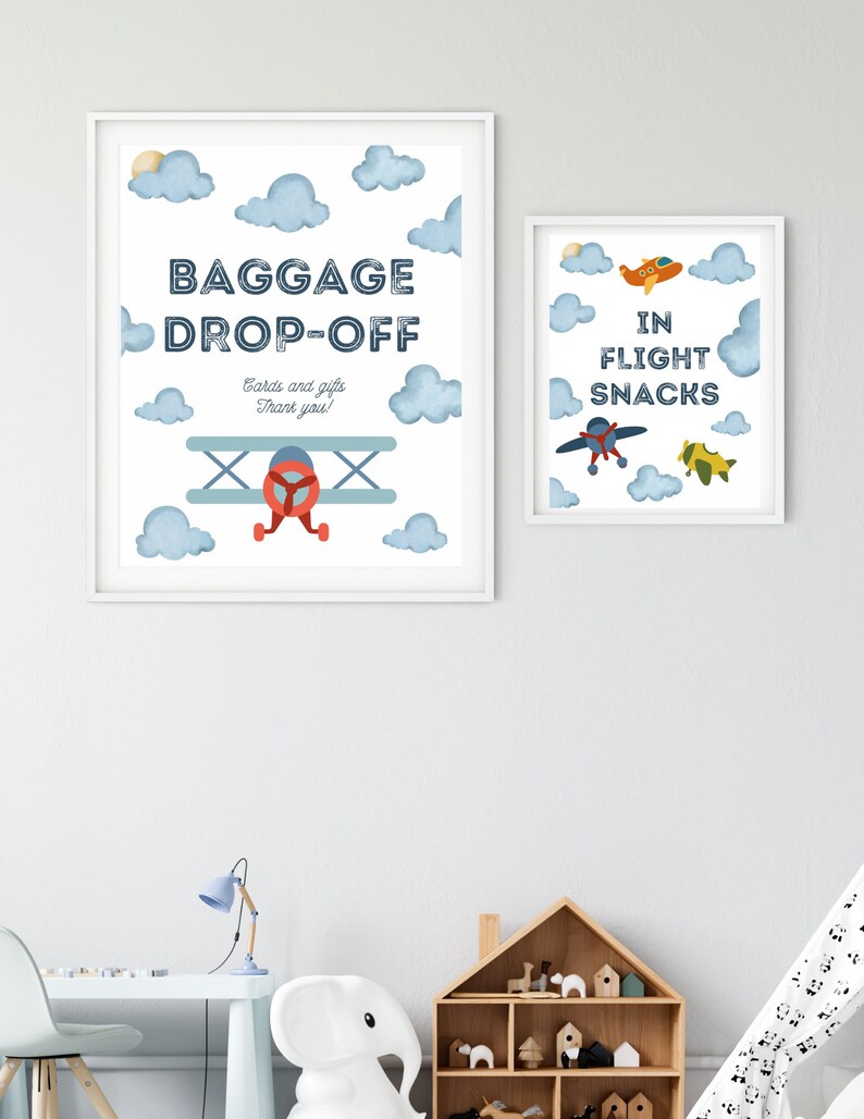 Kid's Set of 5 Airplane Birthday Signs - Etsy