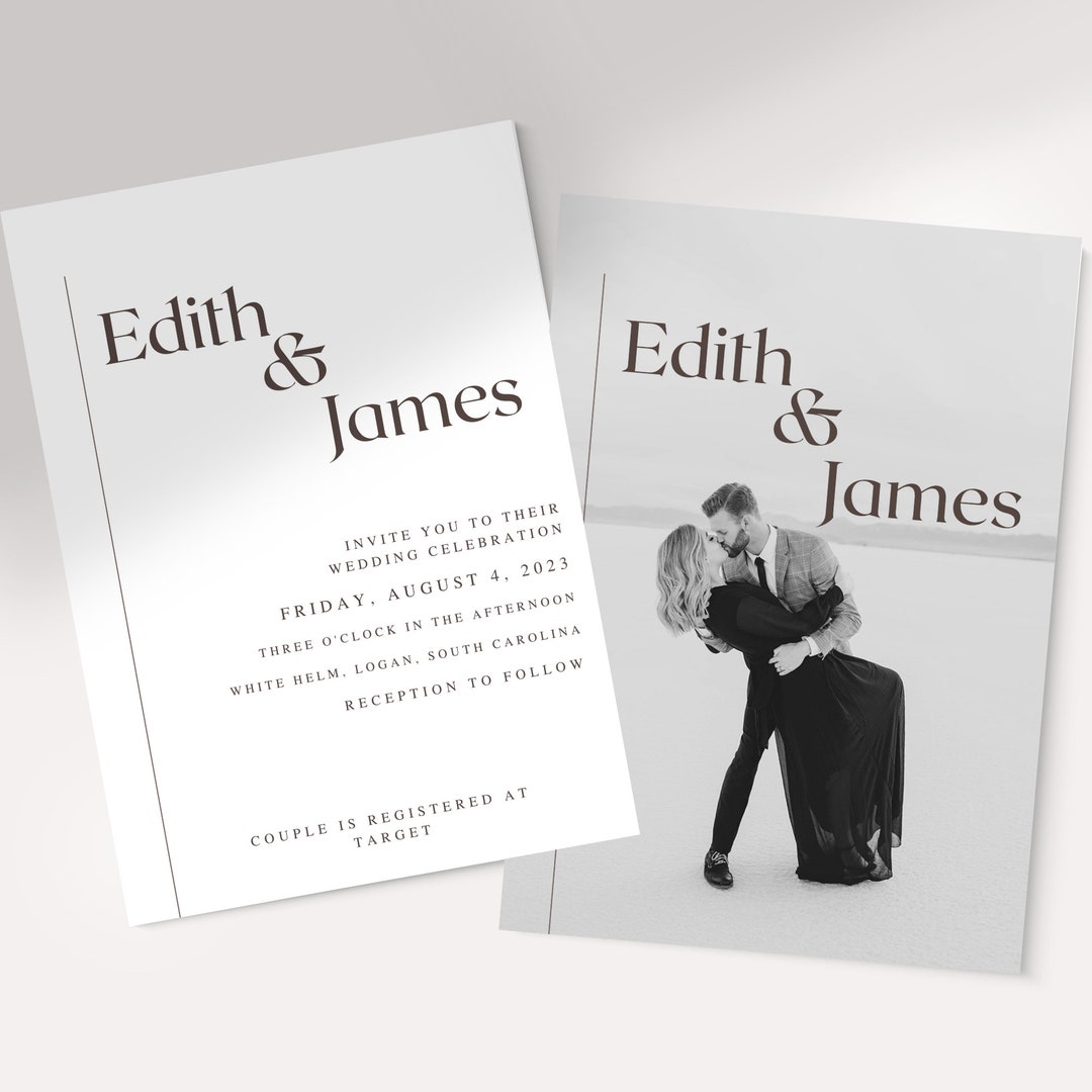 Fully Editable Wedding Invitation Template, Modern Wedding Invitation ...