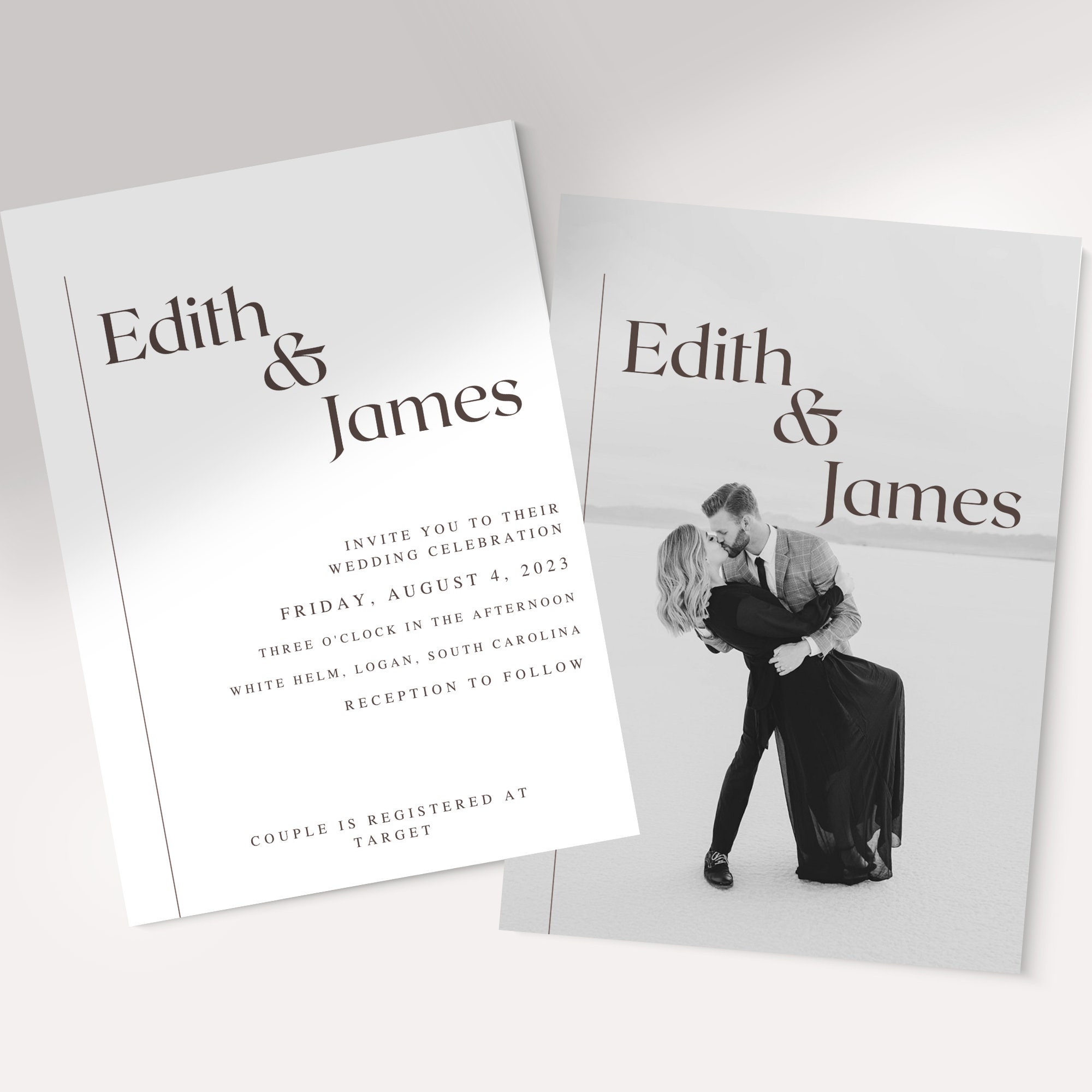 Fully Editable Wedding Invitation Template, Modern Wedding Invitation ...