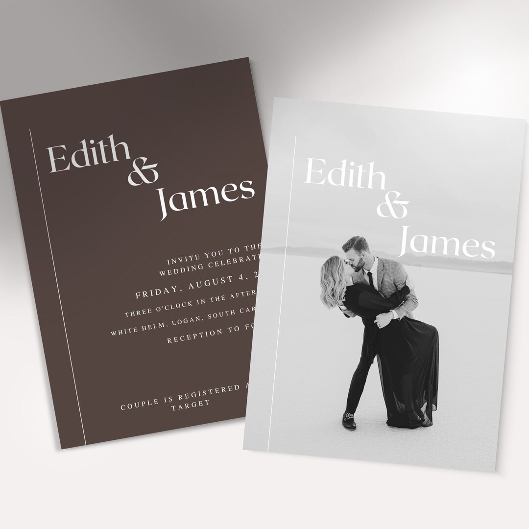 Wedding Invitation Template, Fully Editable Template, With Photo ...
