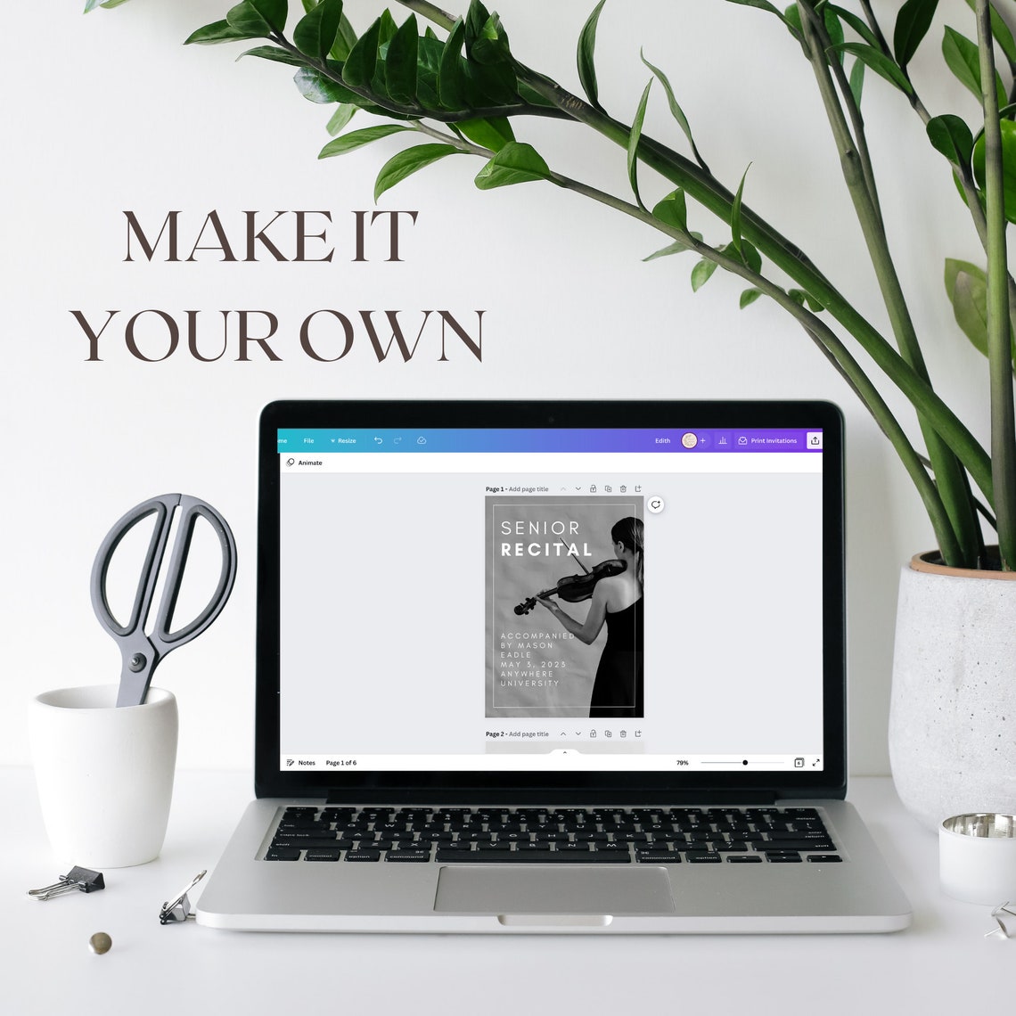 Recital Flyer Template, Senior Recital Poster, Picture Template ...