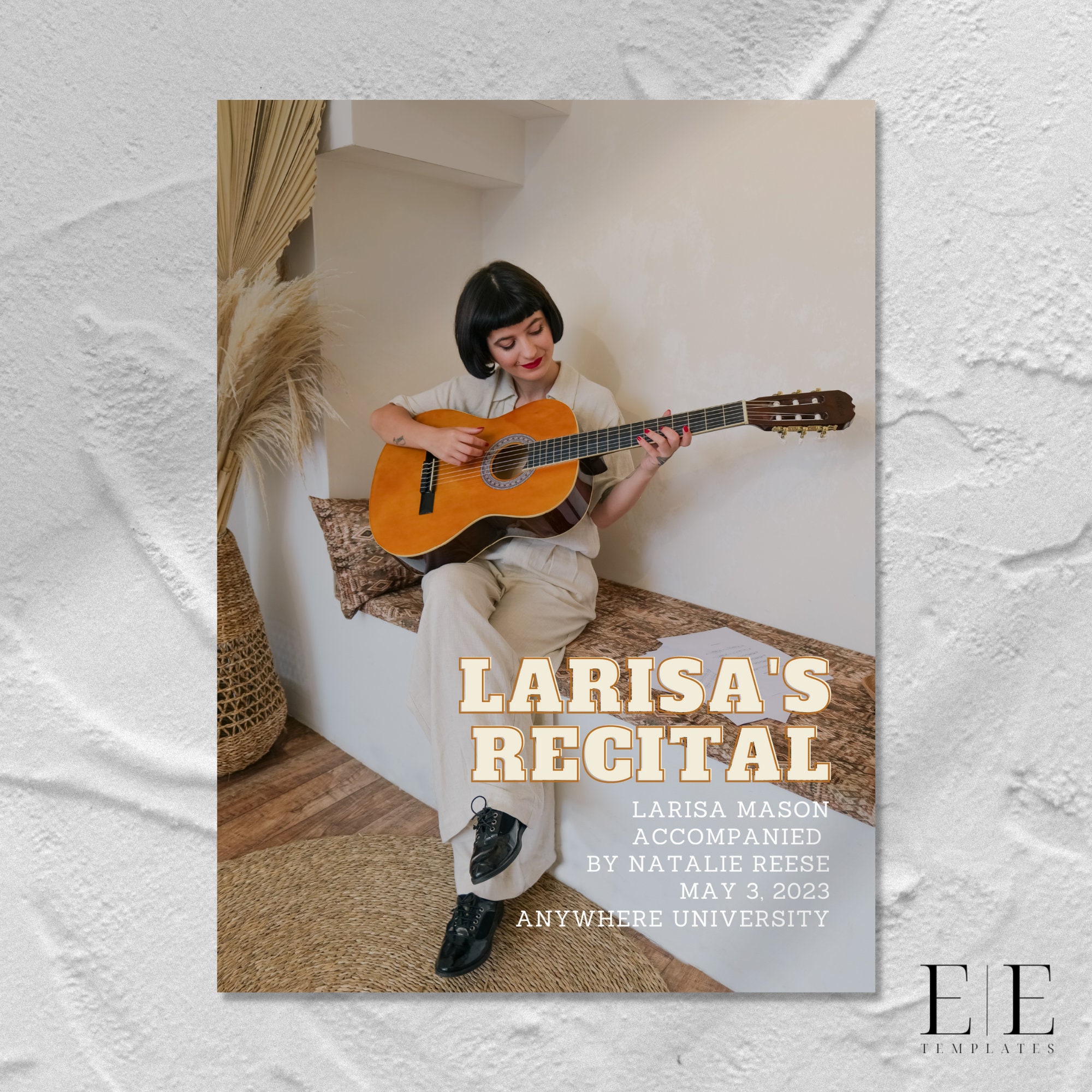 Recital Flyer Template, Senior Recital Poster, Picture Template ...