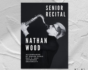 Recital Flyer Template, Senior Recital Poster, Picture Template ...
