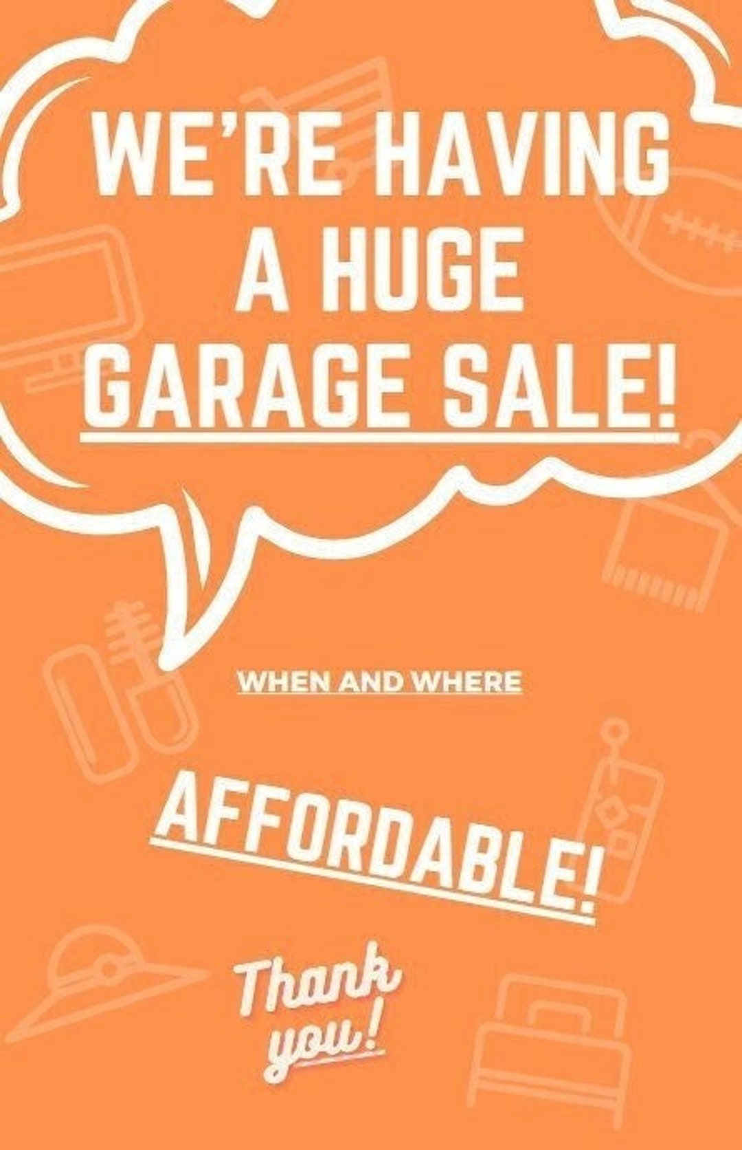 Banner, Garage Sale, Part, Invitation - Etsy
