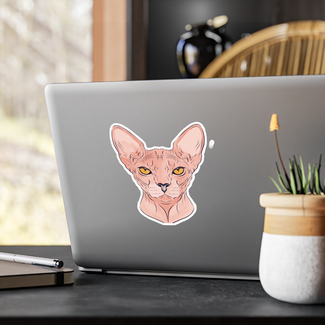 Sphynx Cat Sticker Multiple Sizes Kiss Cut Stickers Sphynx Cat Lover ...