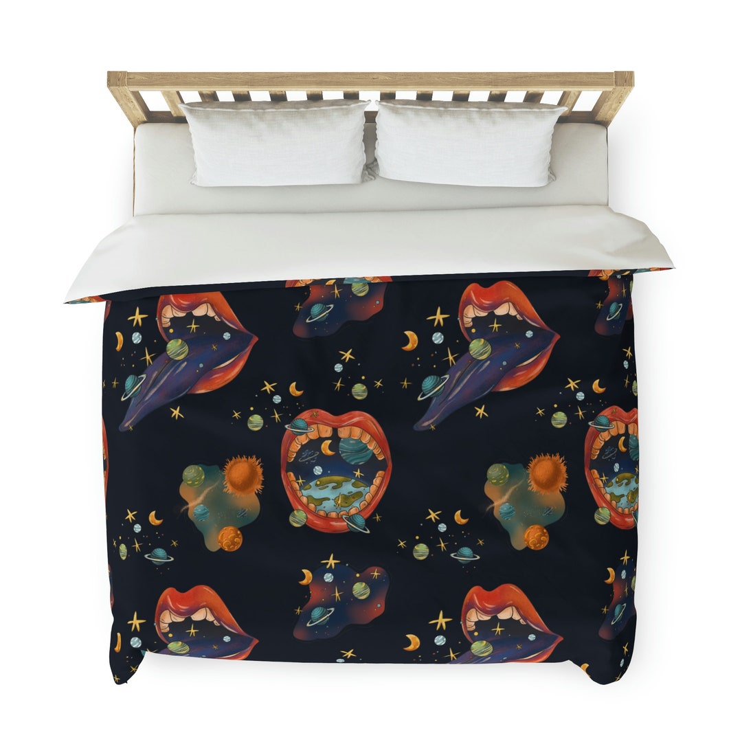 Psychedelic Space Face II Duvet Cover Unique Bedding Retro Home Decor ...