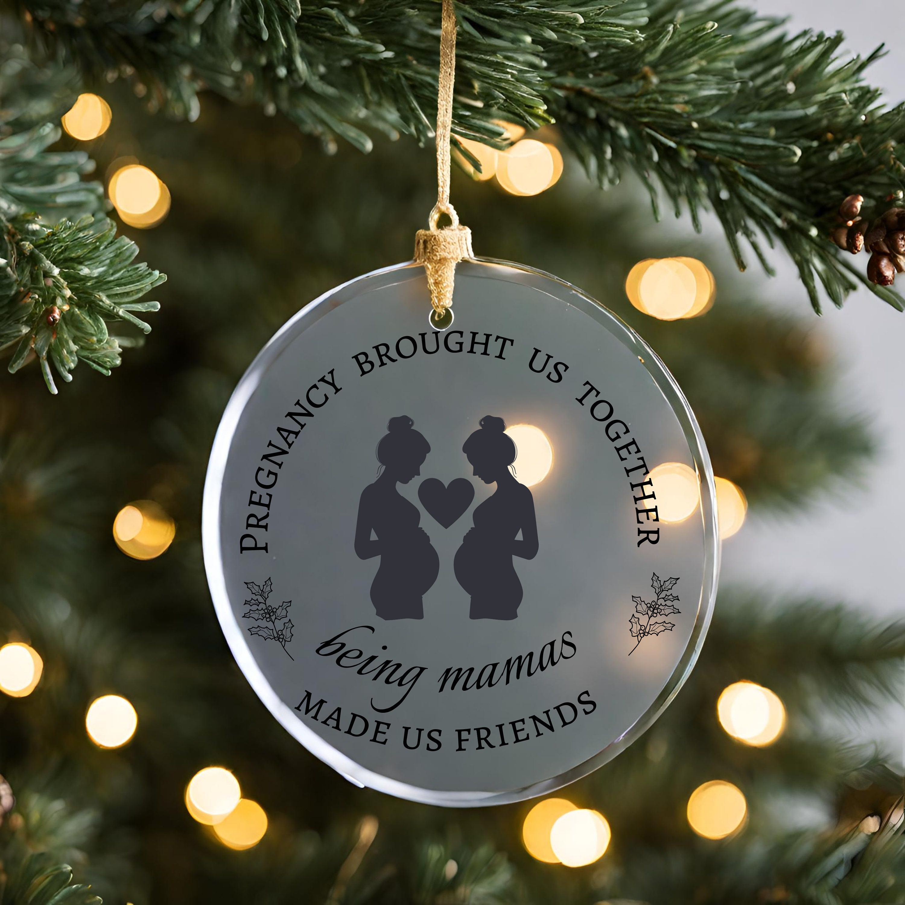 Pregnant Best Friends Ornament Pregnancy Besties Gift Pregnant Mom ...