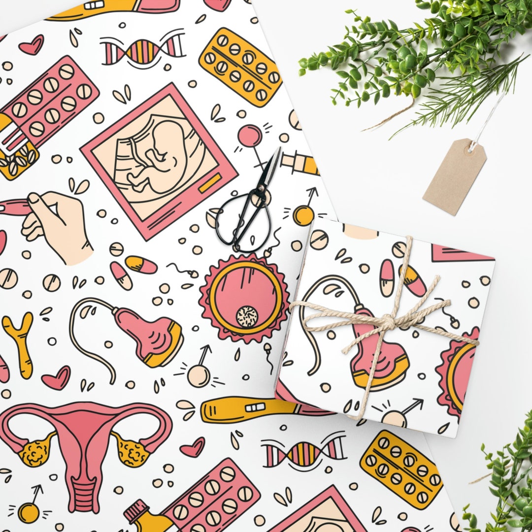 Pregnancy Wrapping Paper for Baby Shower Gift Wrapping Paper Pregnancy ...