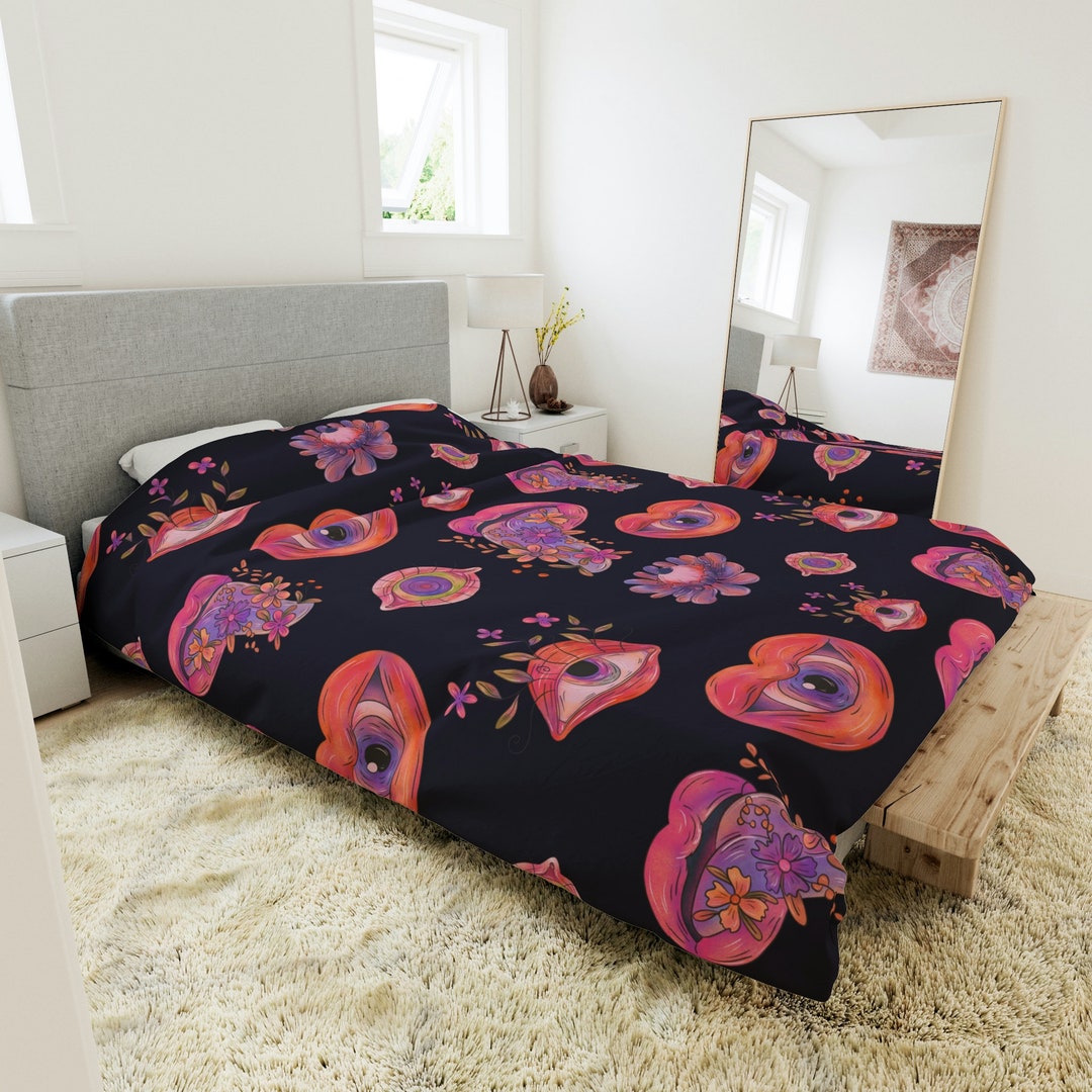 Psychedelic Space Face Duvet Cover Unique Bedding Retro Home Decor ...