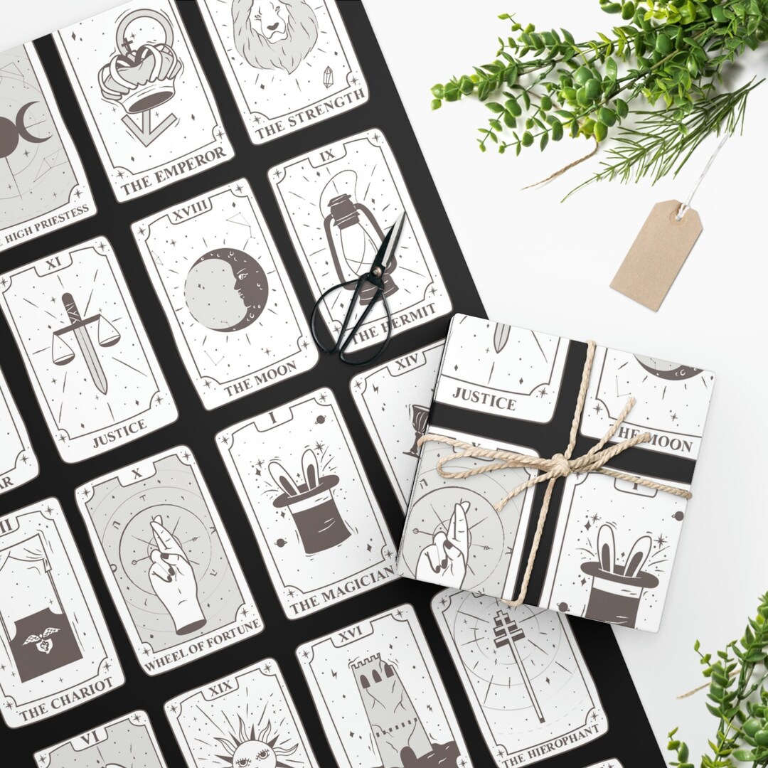 Tarot Card Wrapping Paper Tarot Deck Gift Wrap Tarot Gift Mini Tarot ...