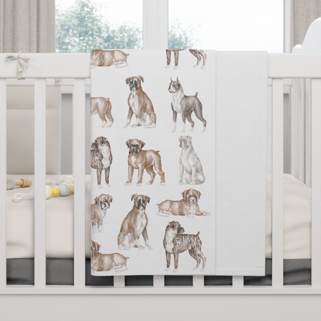 Boxer Baby Blanket Boxer Baby Swaddle Boxer Nursery Dog Nursery Decor ...