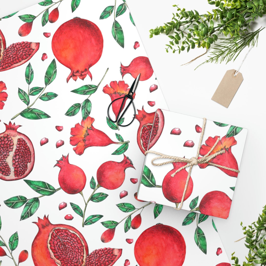 Pomegranate Wrapping Paper for Spring Nowruz Wrapping Paper Persian New ...
